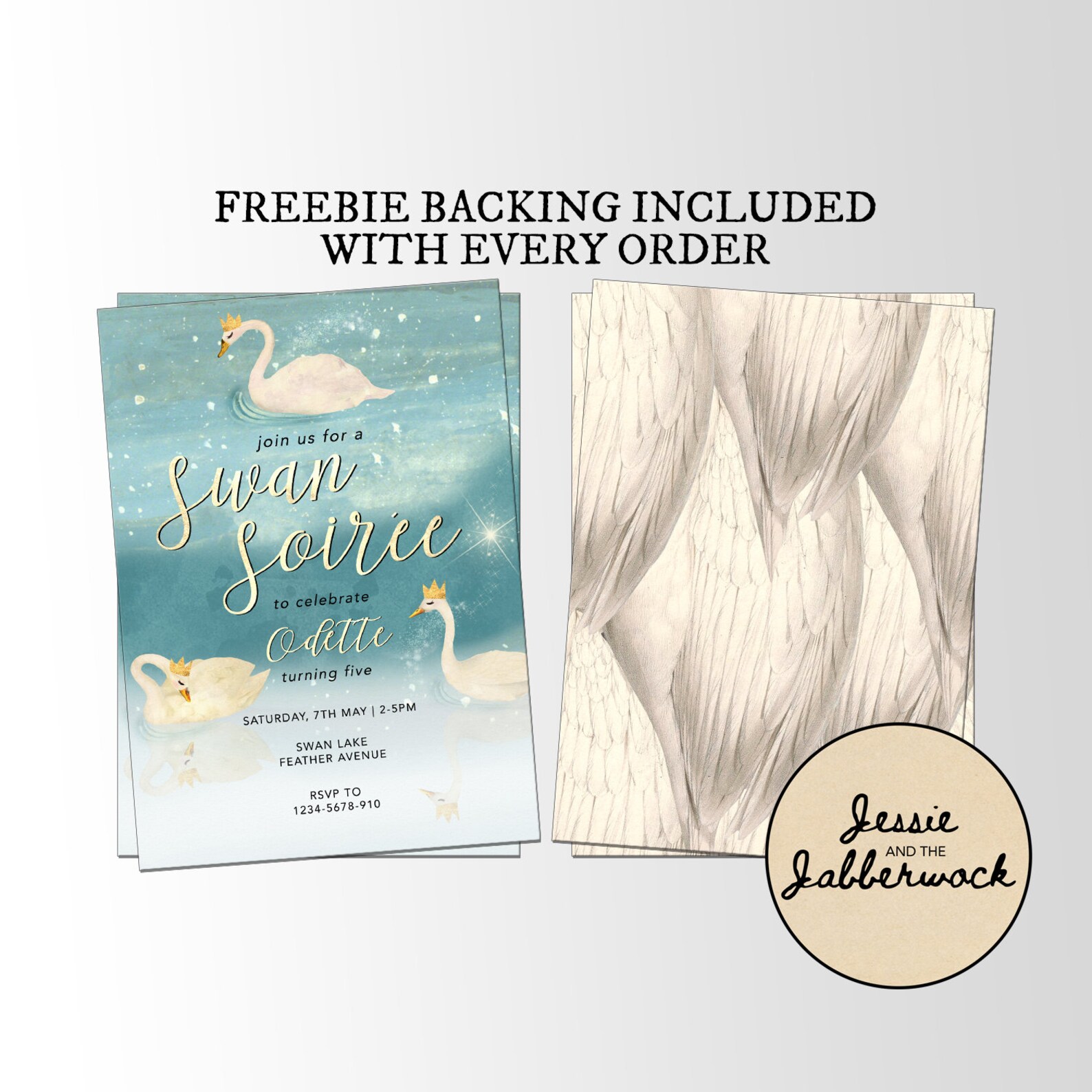 Swan Birthday Invite Template | Swan Soirée Party Invitation | Swan ...