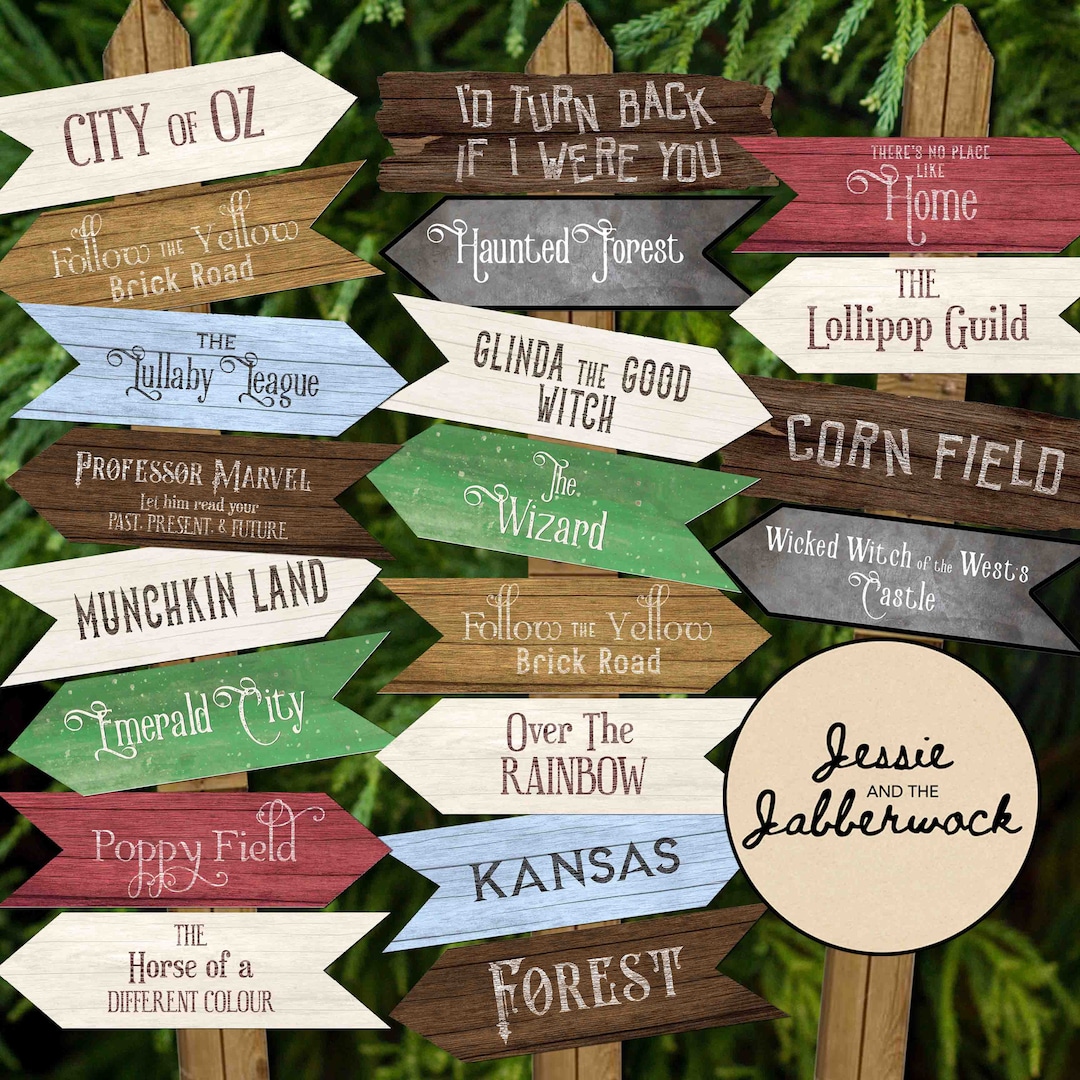 Wizard of Oz Directional Signs Party Pack Printable | Follow the Yellow ...
