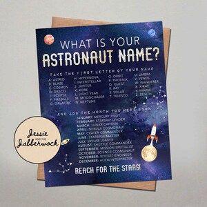 What's Your Astronaut Name? Printable, Name Generator Party Game, Space ...