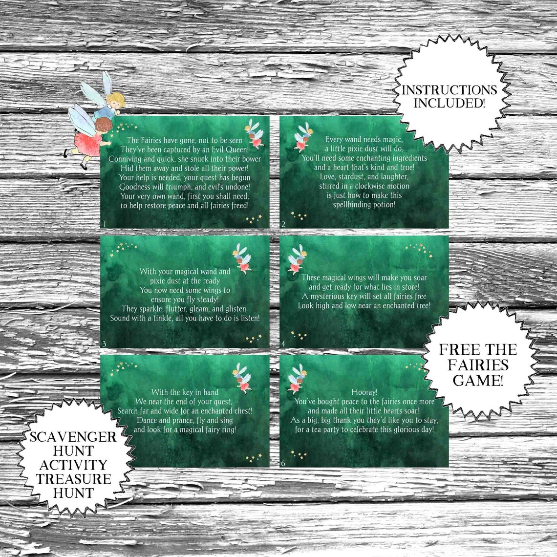 Fairy Treasure Hunt Clues Kid's Activity Scavenger Hunt - Etsy