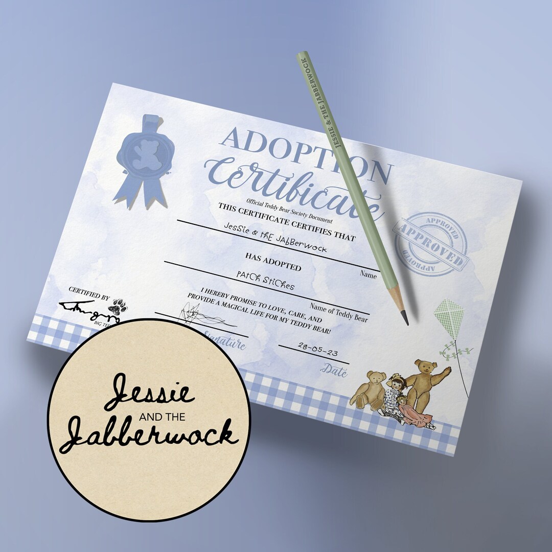 Adopt a Teddy Bear Sign & Certificate Party Pack Printable | Adopt a ...