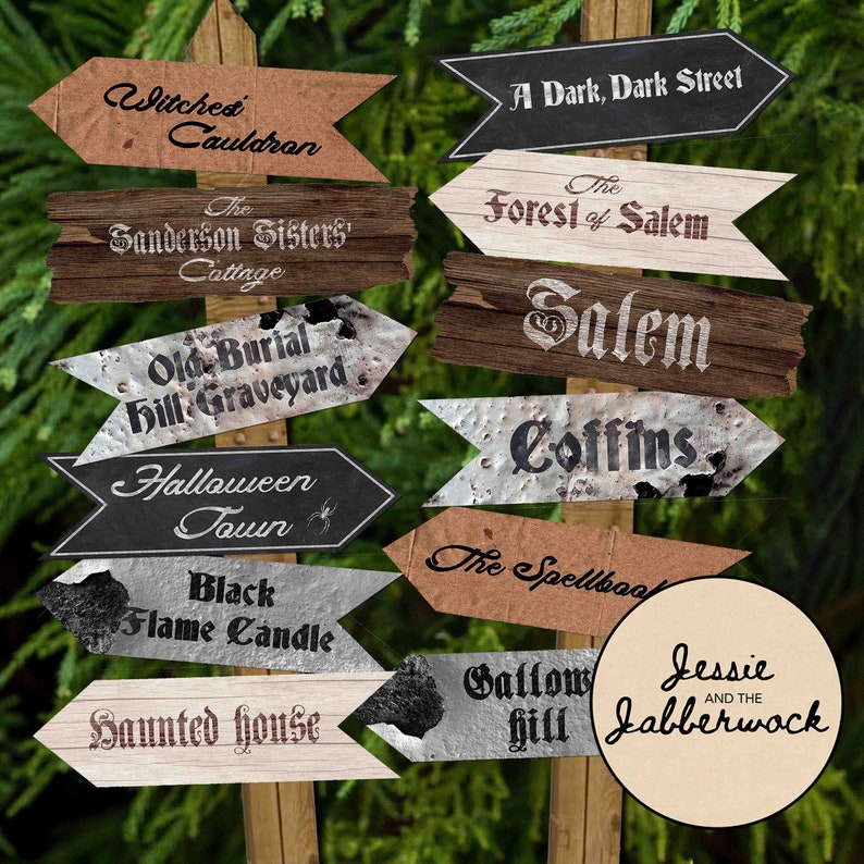 Halloween Directional Signs Party Pack Printable Hocus Pocus - Etsy
