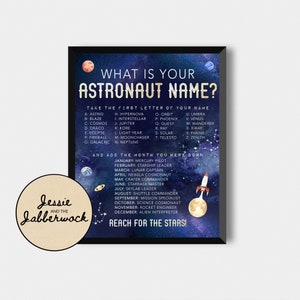 What's Your Astronaut Name? Printable, Name Generator Party Game, Space ...