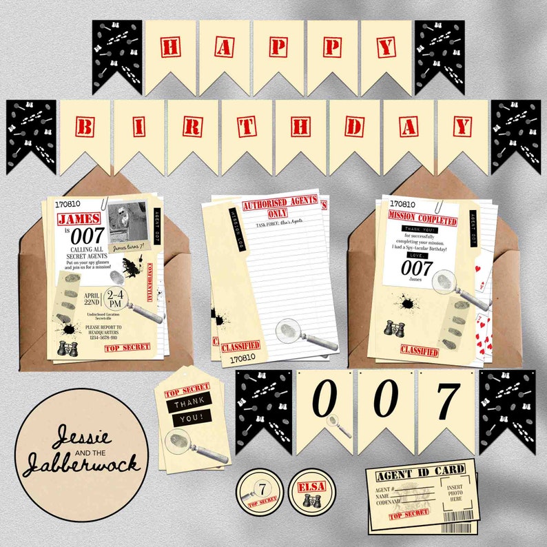 007 Party Invite James Bond 7th Birthday Invitation Secret | Etsy
