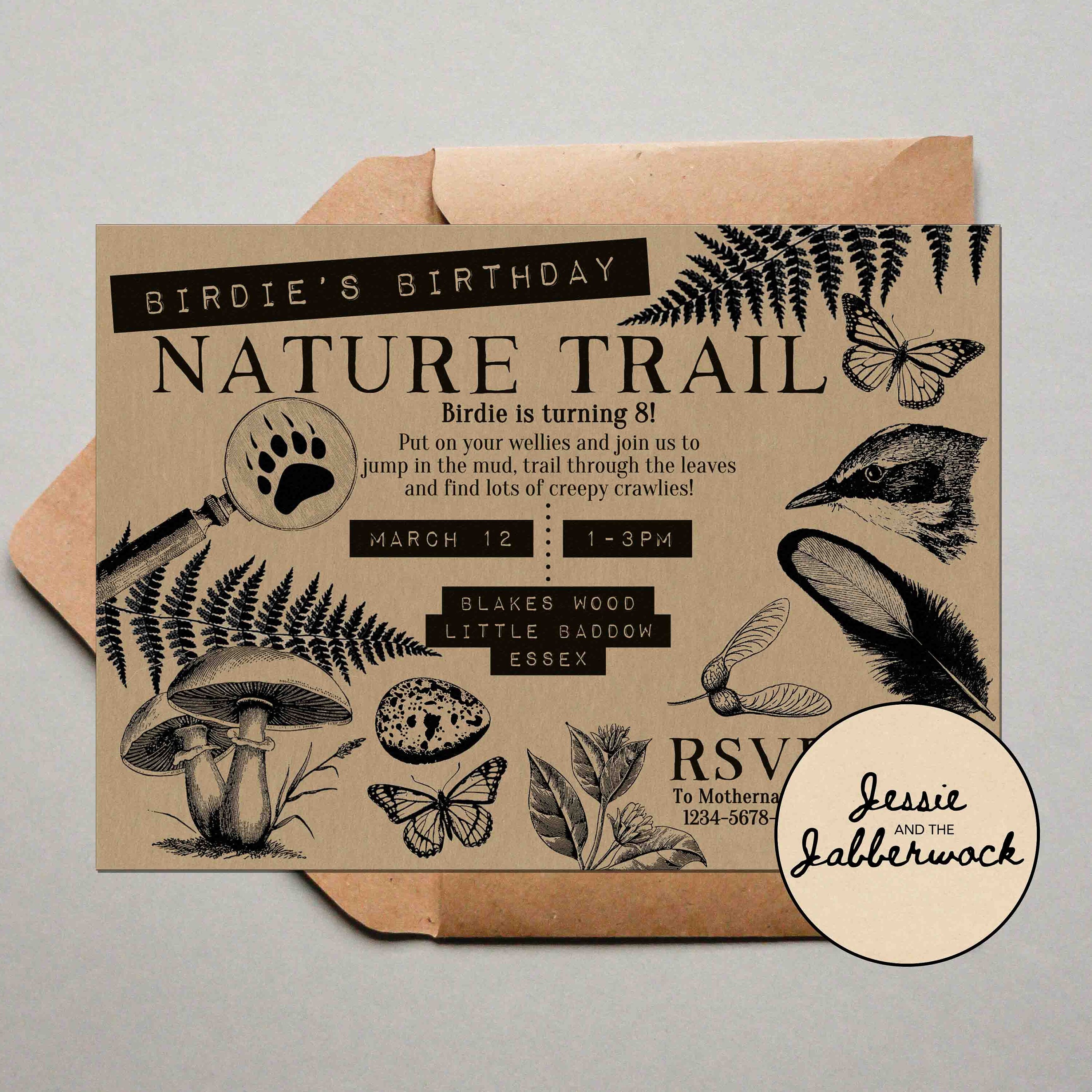 Nature Trail Woodland Invitation Forest Adventure Scavenger | Etsy UK