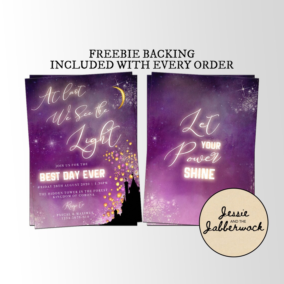 Rapunzel Invitation | Sky Lantern Invite | Prom Invite | Moon & Stars ...