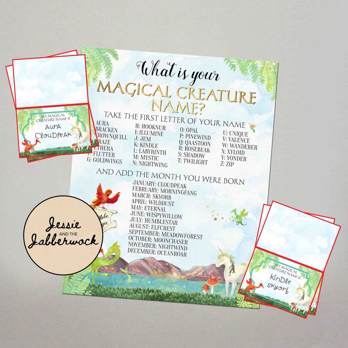 Magical Creature Party Pack Printables Mythical Party Set - Etsy
