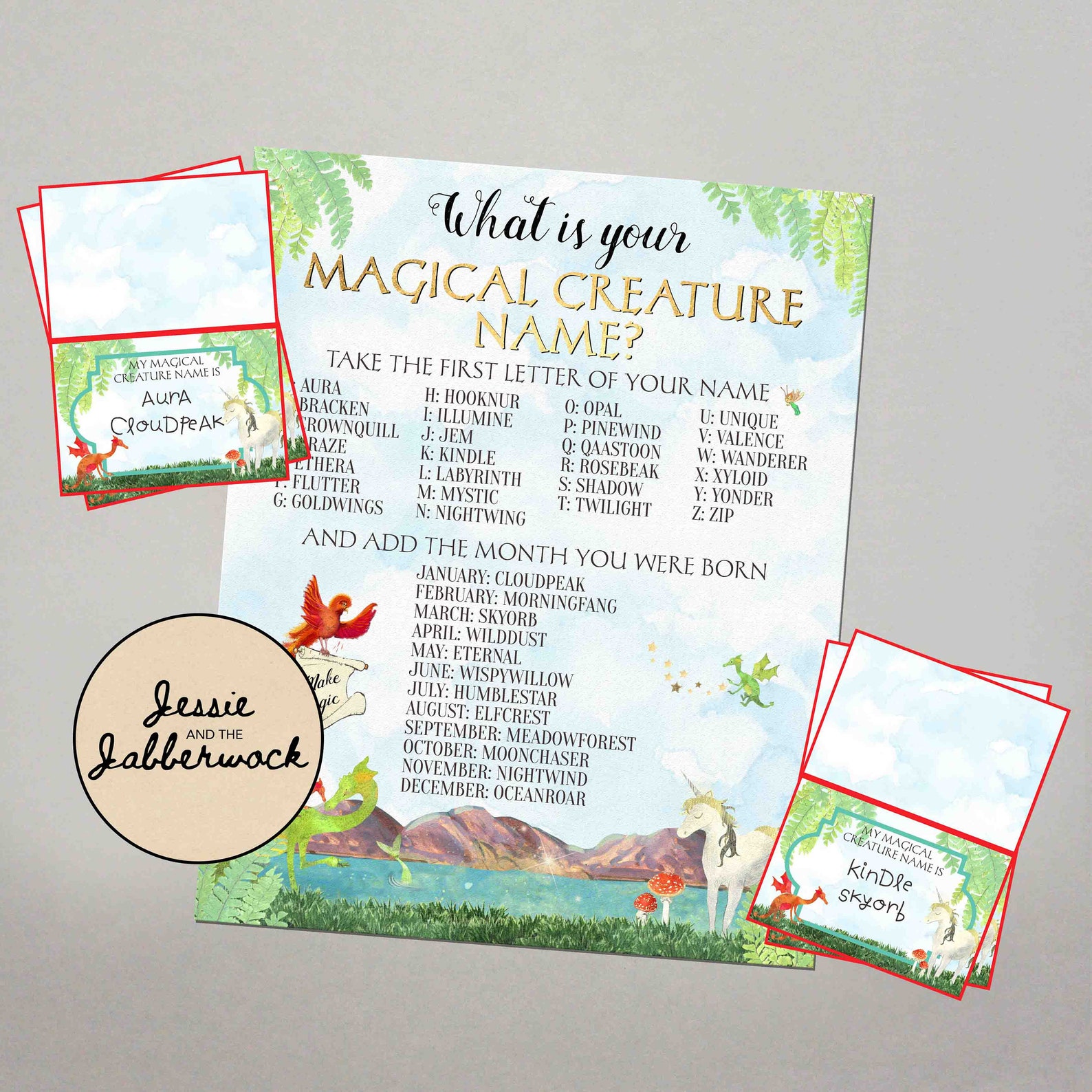 Magical Creature Party Pack Printables Mythical Party Set Decorations ...