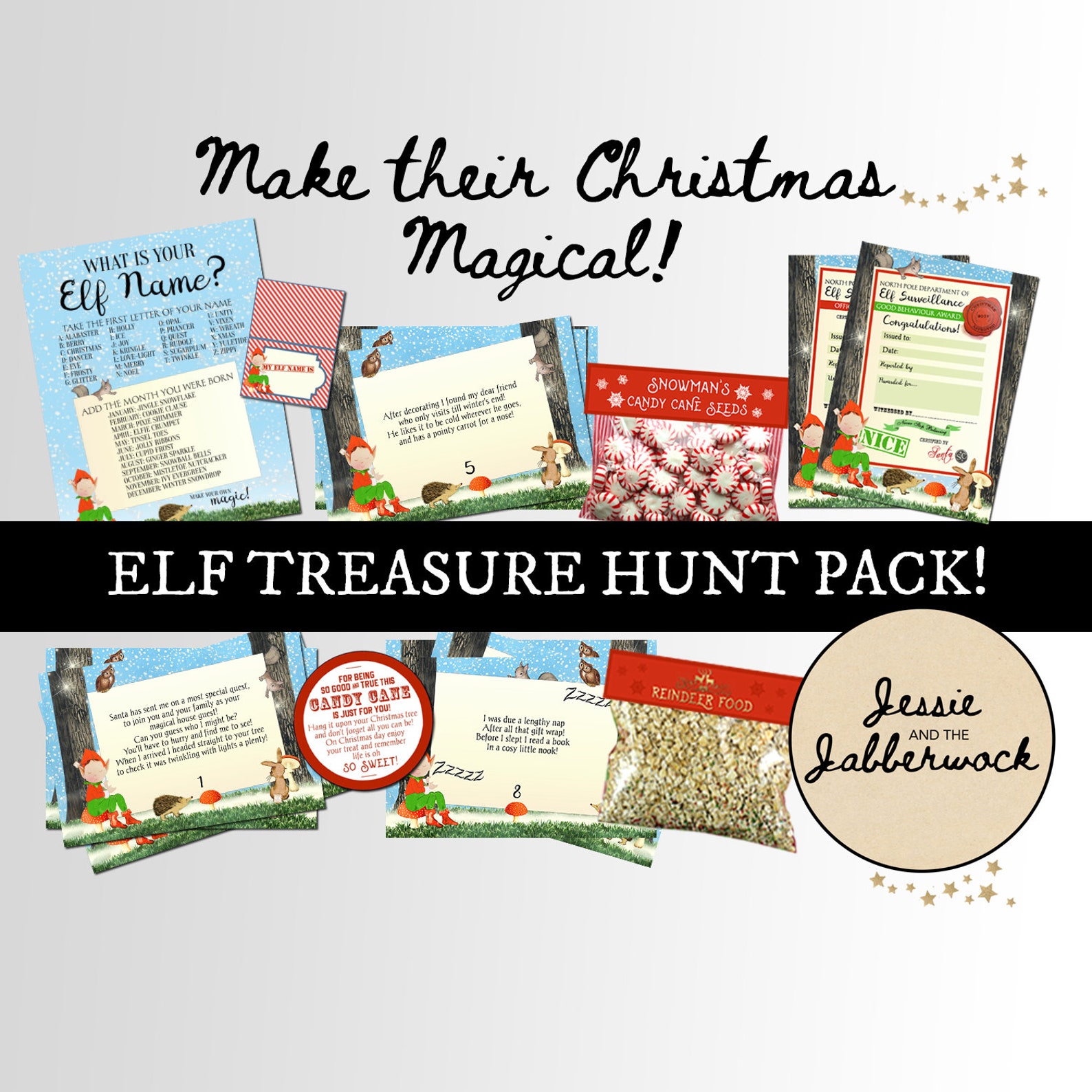 Elf Treasure Hunt Clue Set Christmas Scavenger Hunt Clues - Etsy UK