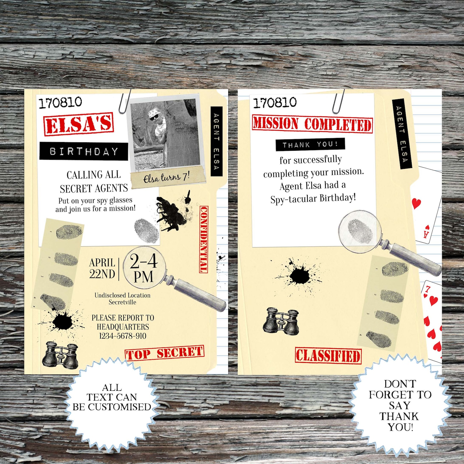 SECRET AGENT SPY Party Invite, Mission Impossible Birthday Invitation ...