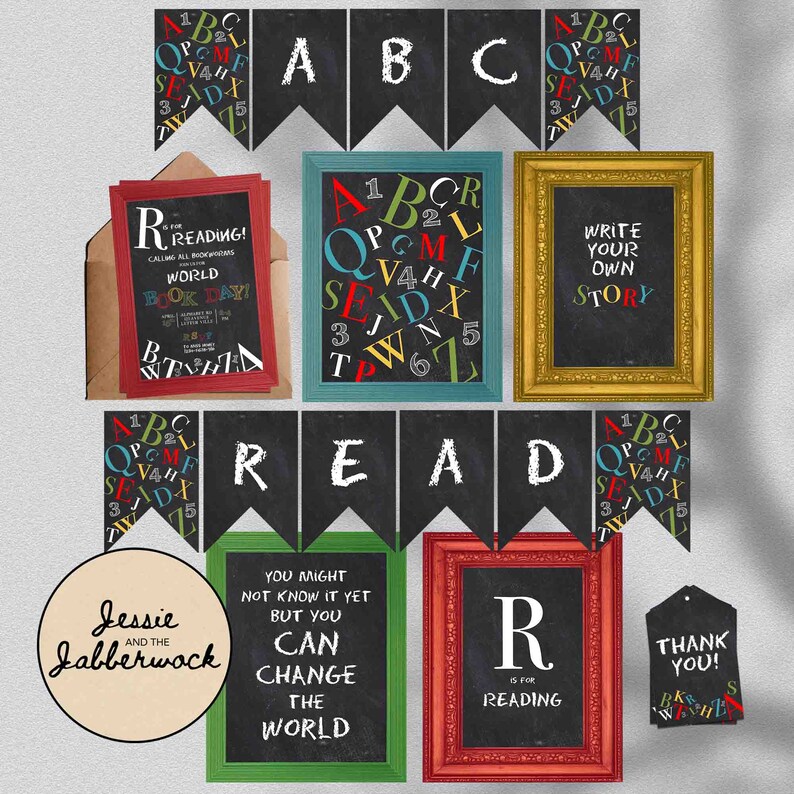 ABC Alphabet School Flyer Invitation Chalkboard Invite Write | Etsy