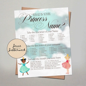 What's Your Princess Name? Printable Instant Download Party Game ...
