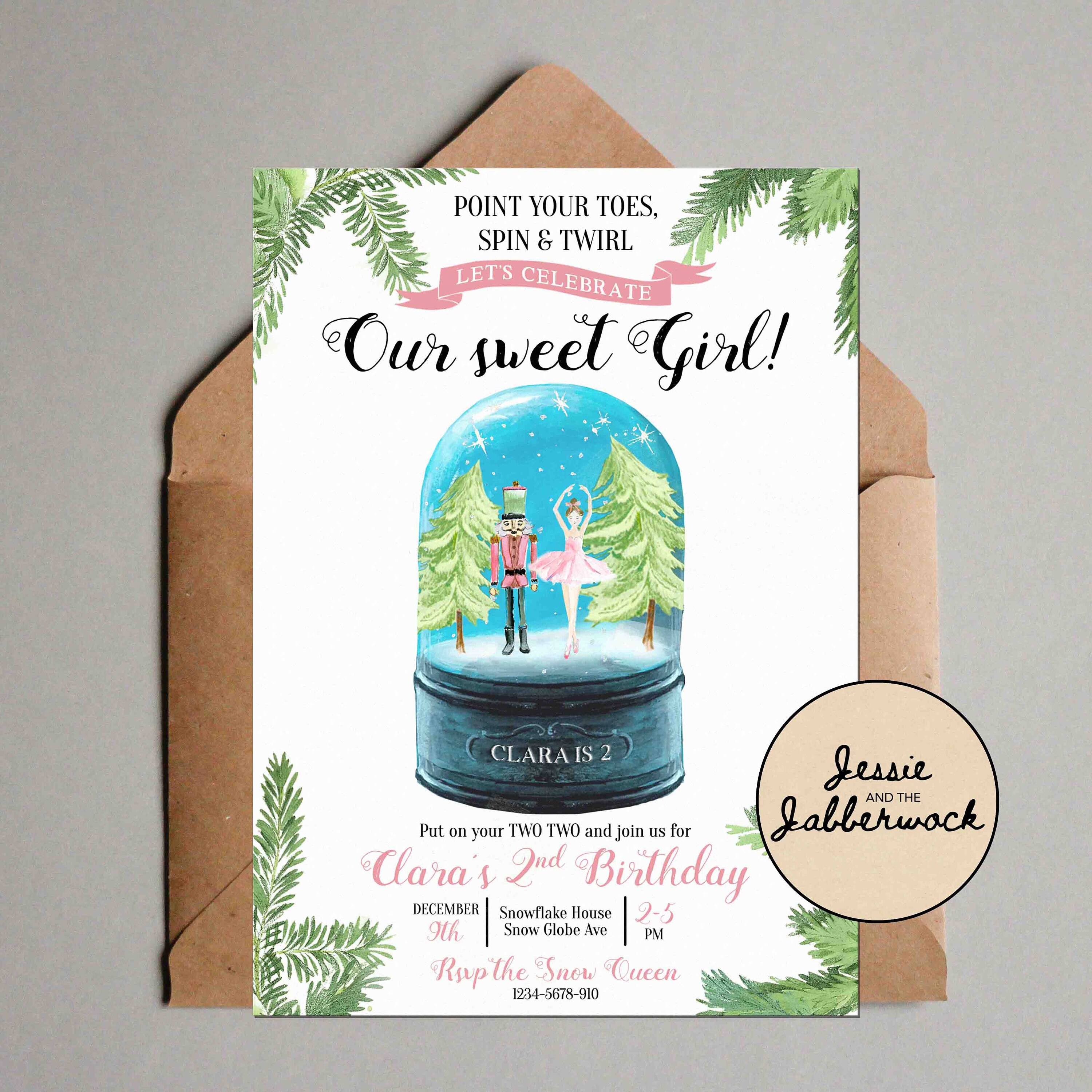 Snow Globe Invitations - Etsy