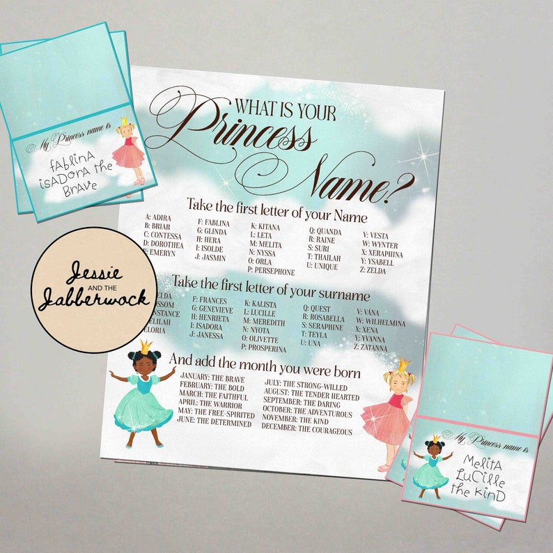What's Your Princess Name Printable Instant Download - Etsy