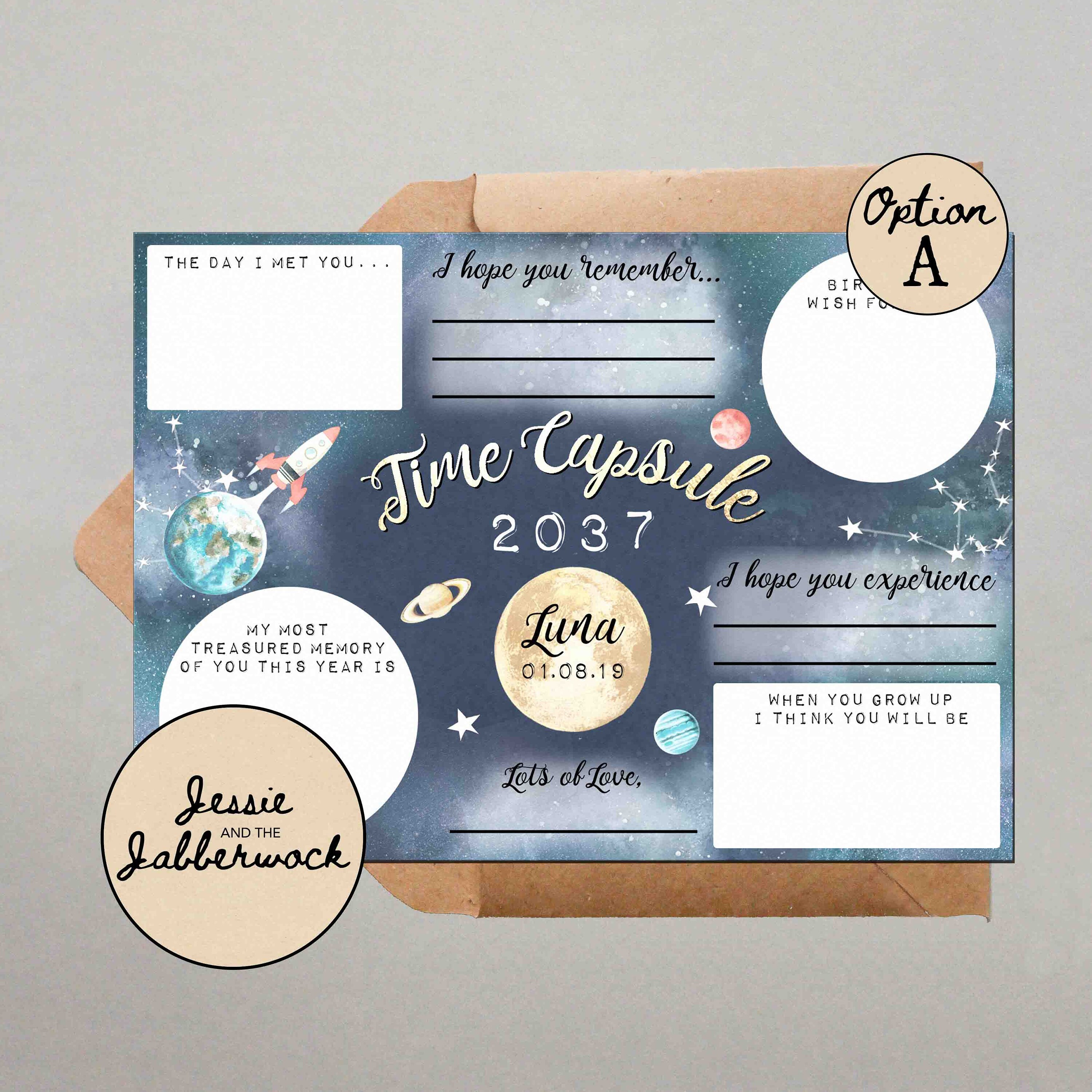 Space Time Capsule Galaxy Birthday Memory Guestbook First - Etsy UK