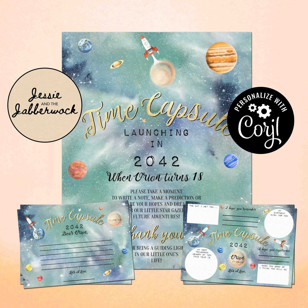 Celestial Space Time Capsule Templates | Wish Notecards | Galaxy ...