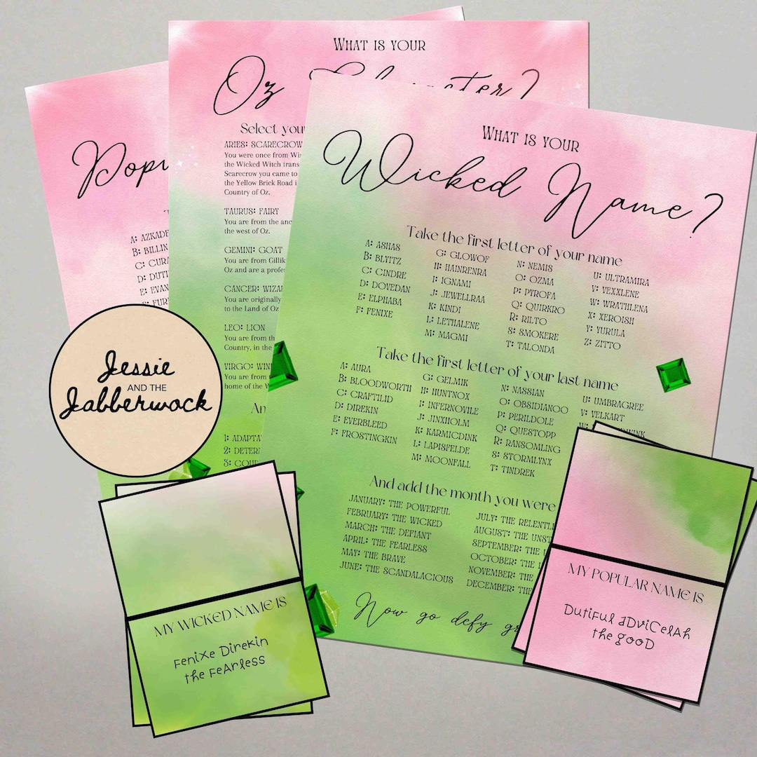 What's Your Wicked Name? Printable, Instant Download Party Game, Wizard ...