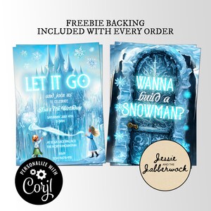 Frozen Let It Go Party Birthday Invitation Template | Snow Princess ...