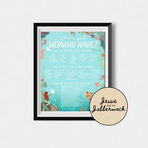 What's Your Mermaid Name? Printable, Instant Download Party Game, the ...