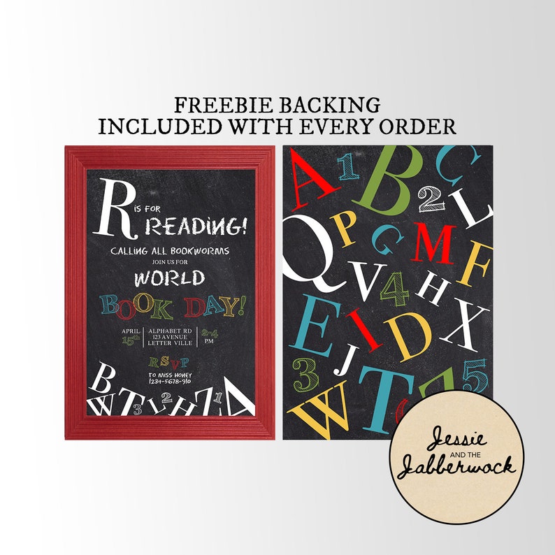 ABC Alphabet School Flyer Invitation Chalkboard Invite Write | Etsy