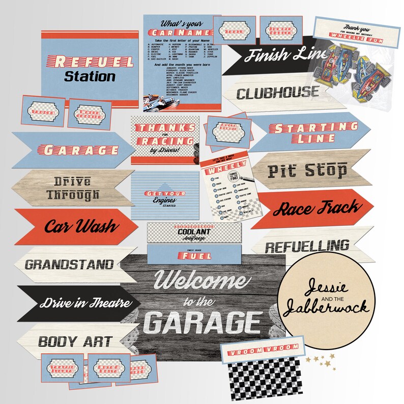 Race Car Party Pack Printables TWO Fast Birthday Formula - Etsy