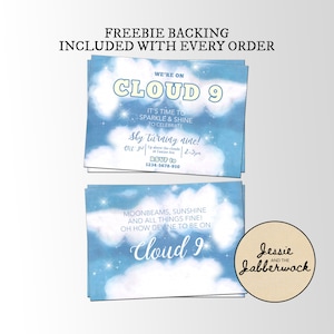Cloud 9 Invitation, 9th Birthday Invite, Clouds, Starry Night Sky ...