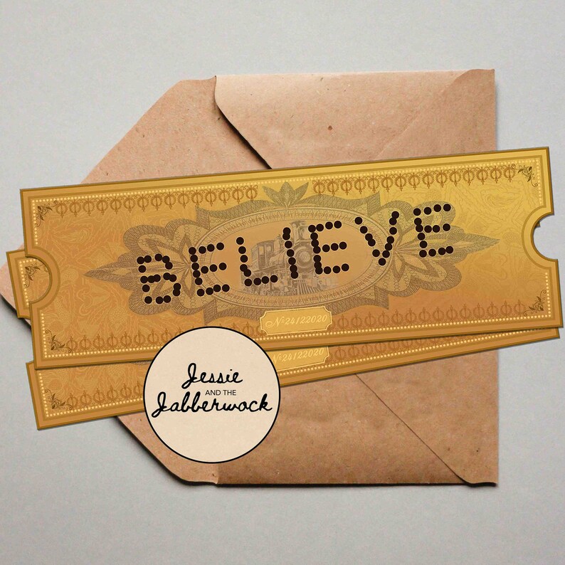 Polar Express Invitation Believe Golden Ticket Christmas | Etsy