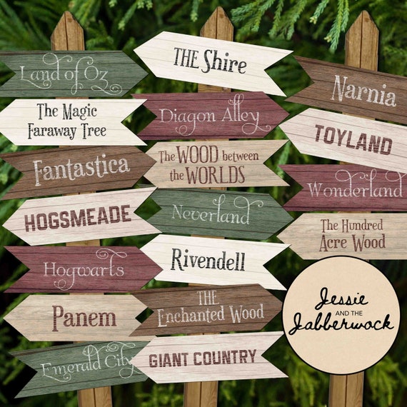 Story Book Directional Signs Party Pack Printable Fairy Tale - Etsy