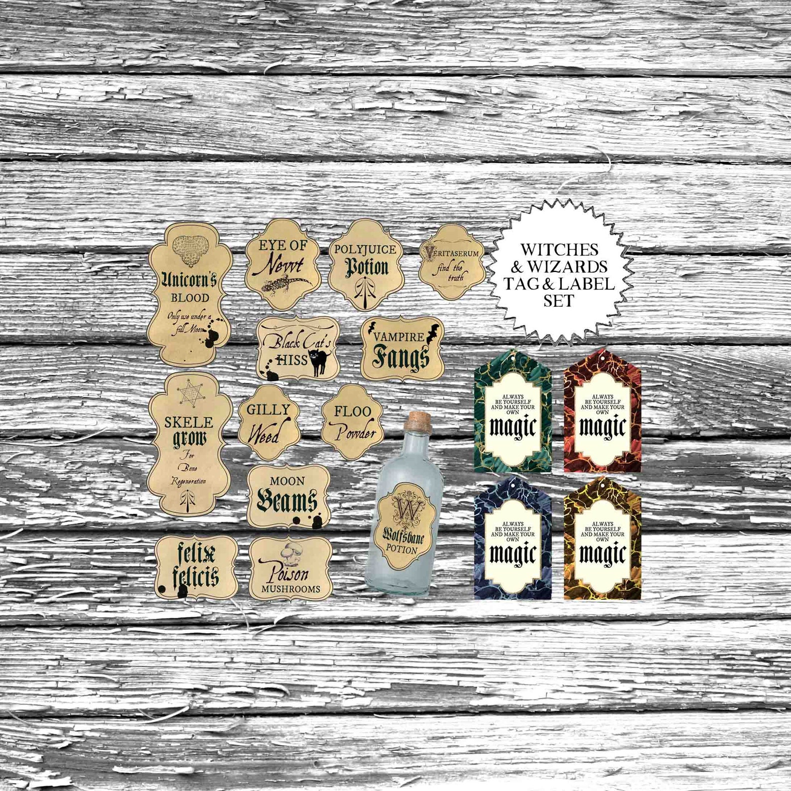 Apothecary Labels, Vintage Potion Bottle Instant Download Printables ...