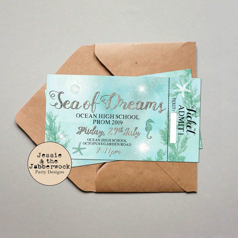 Sea of Dreams Prom Tear off Flyer Invites Under the Sea Event - Etsy