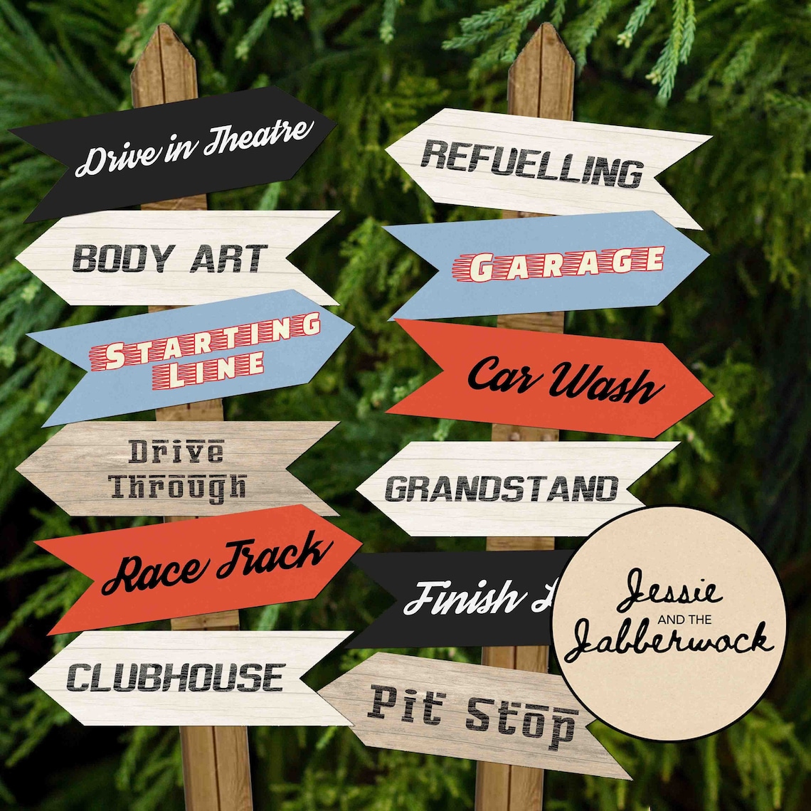 Racing Car Directional Signs Party Pack Printables Race - Etsy UK