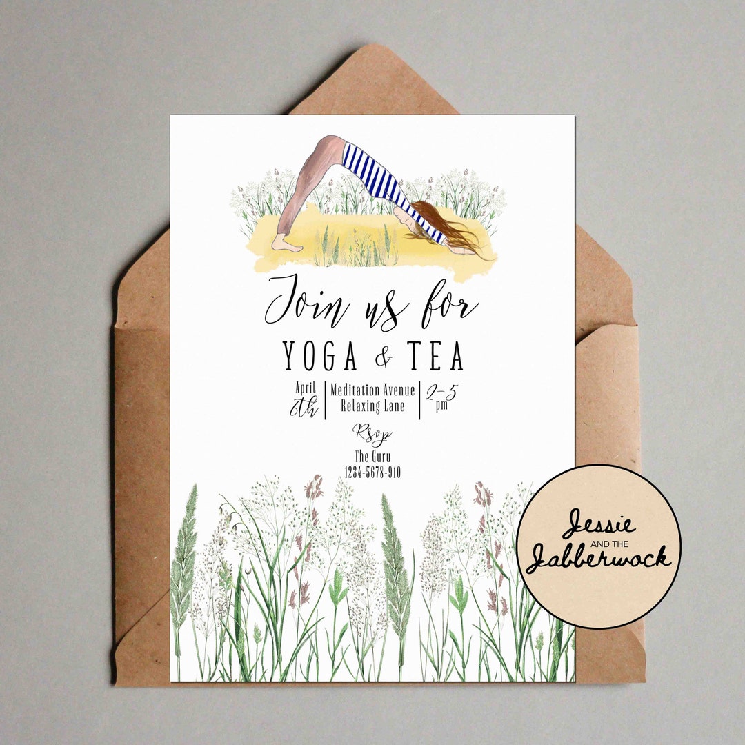 Yoga Invitation, Spa Retreat, Meadow Invite, Yoga Lessons Flyer ...