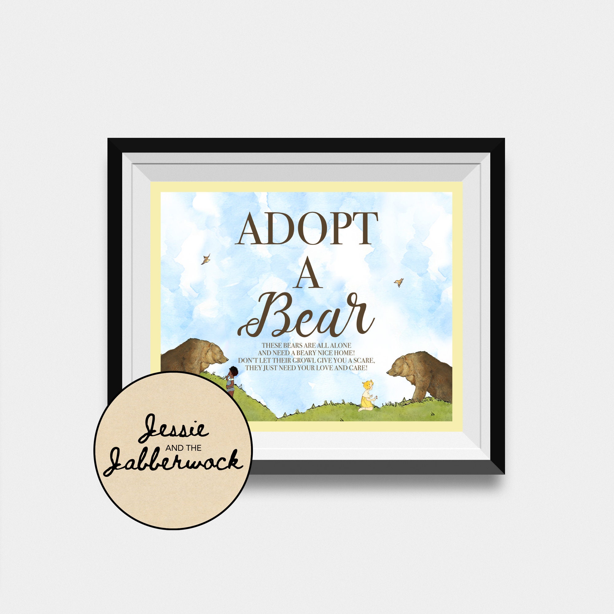 Adopt a Bear Sign & Certificate Party Pack Printable | We're Going on a ...