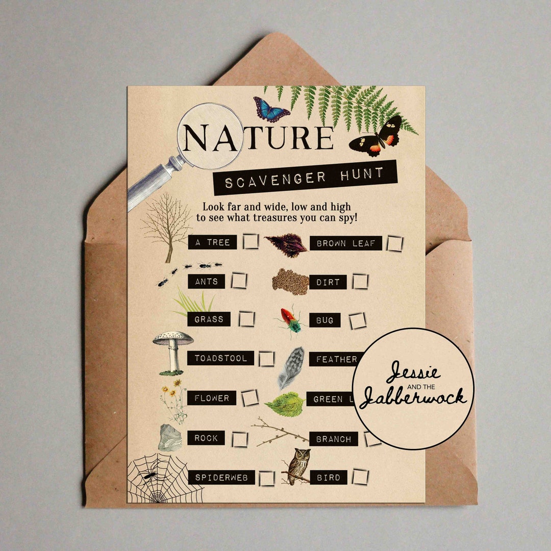 Nature Trail Scavenger Hunt Printable, Instant Download, Treasure Hunt ...