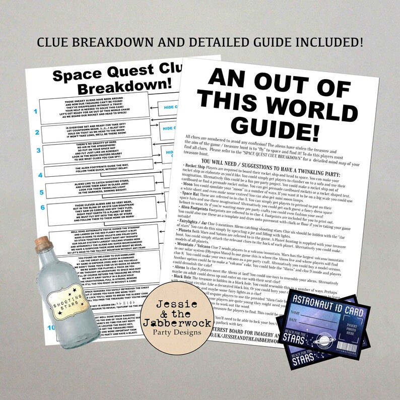 Space Treasure Hunt Game Scavenger Hunt Clues Astronaut | Etsy UK