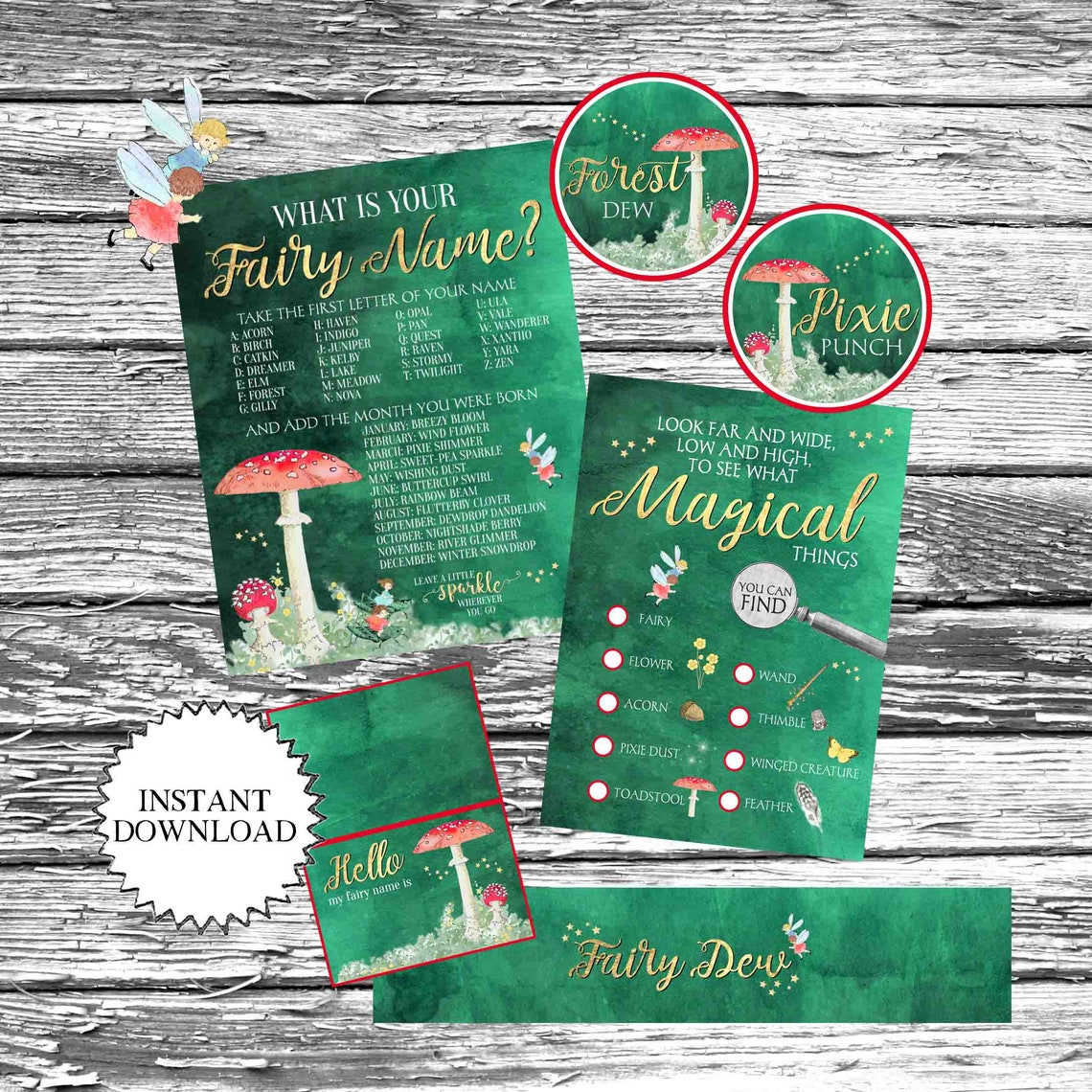 Fairy Treasure Hunt Clues Kid's Activity Scavenger Hunt | Etsy