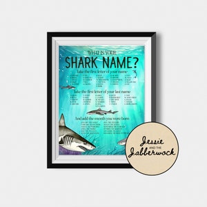 What's Your Shark Name? Printable Instant Download Party Game | Shark ...
