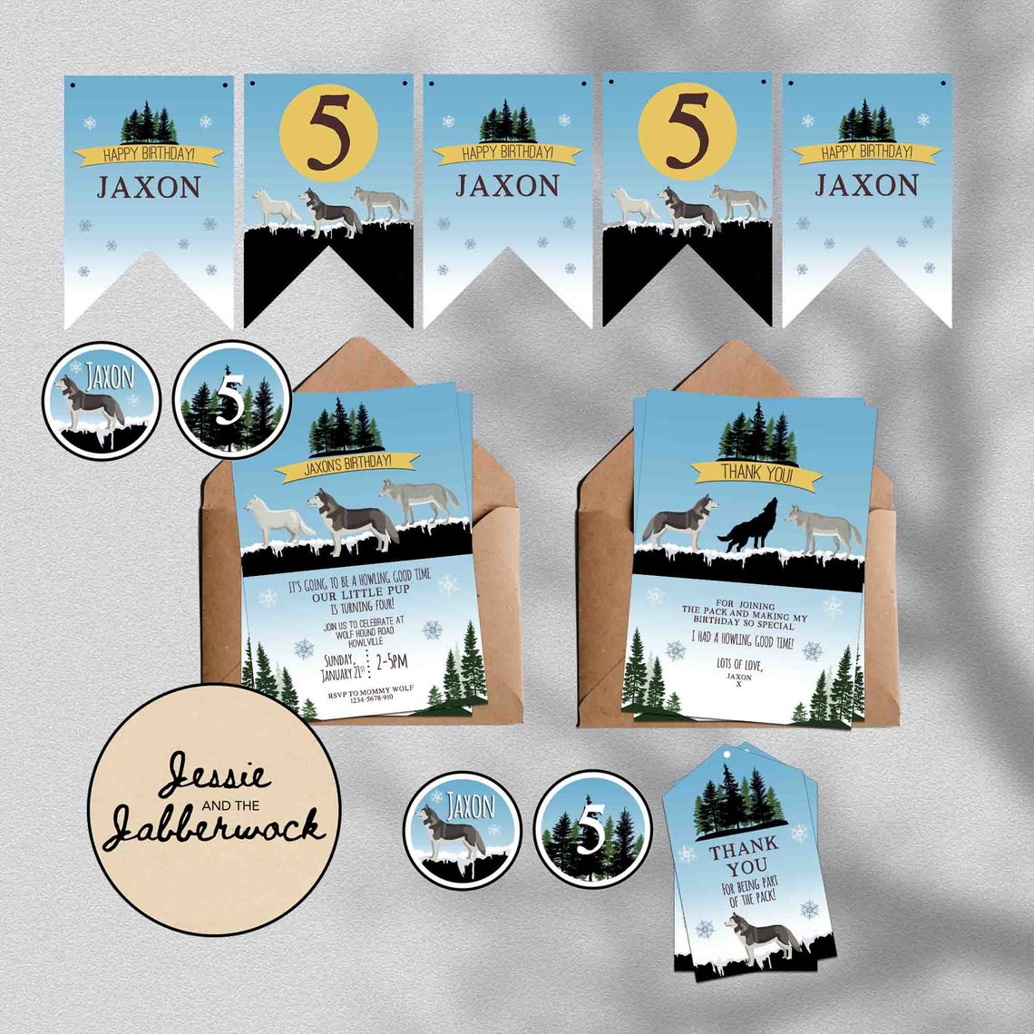 Wolf Invitation Snow pup Birthday invite Howling good party | Etsy