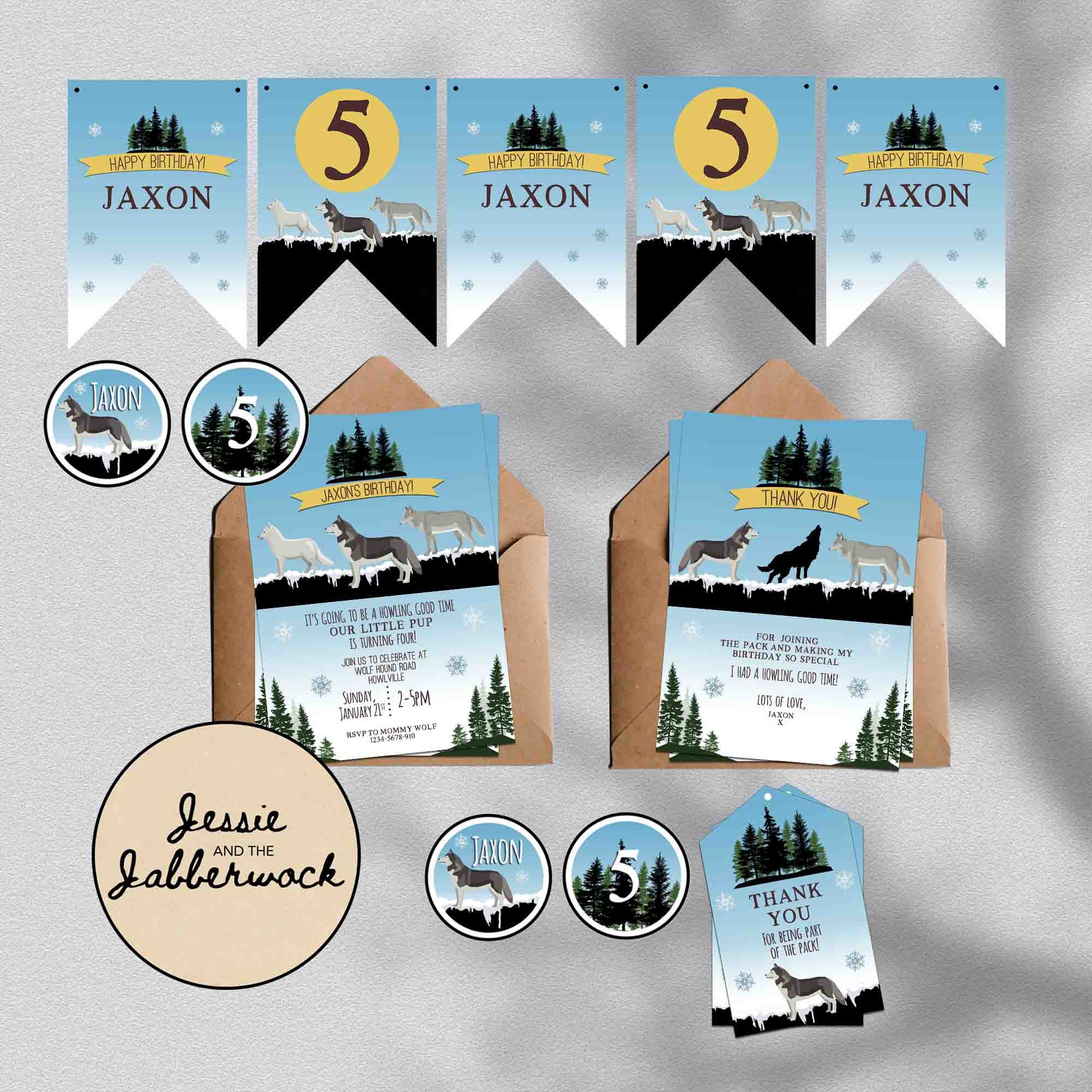 Wolf Invitation Snow pup Birthday invite Howling good party | Etsy