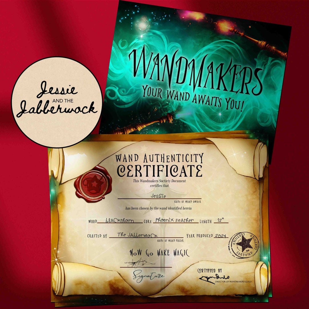 Wizard and Witches Party Download | Wand Authenticity Certificate ...
