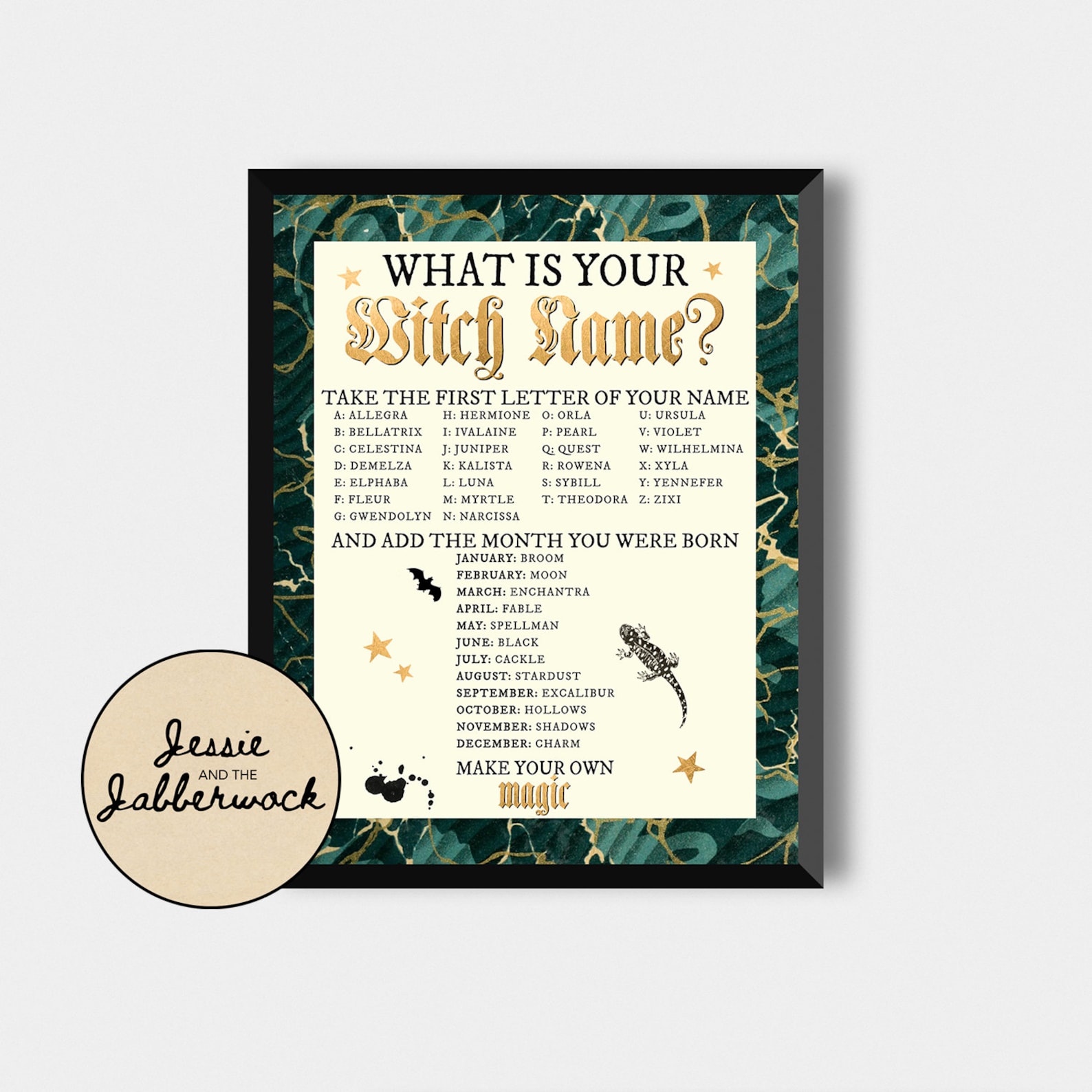 What's Your Witch Name? What's Your Wizard Name? Game, 2 for 1 Magical ...