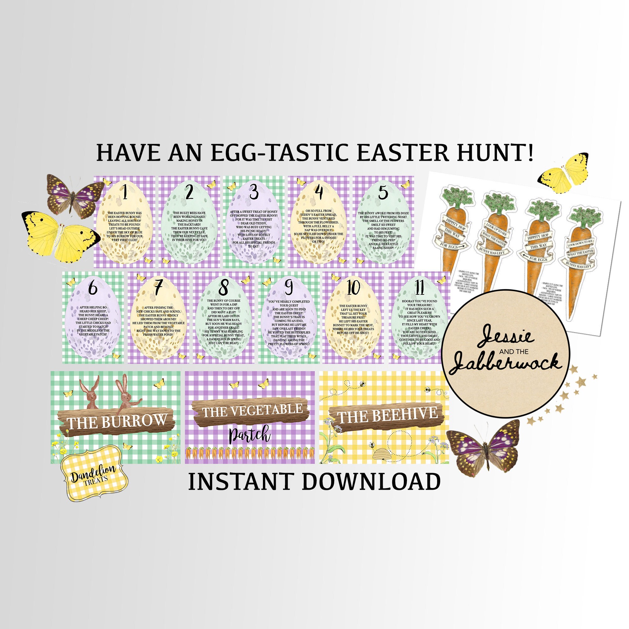 Easter Egg Hunt Clues | Easter Bunny Treasure Hunt Game | Scavenger ...