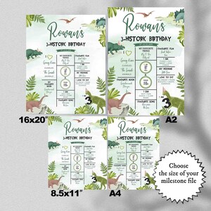 Three-rex Milestone, Three-historic Dinosaur Personalised Birthday Sign ...