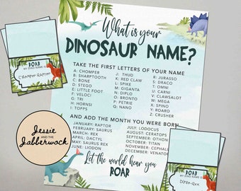 What's Your Dinosaur Name Party Game Instant Digital Printable Download ...