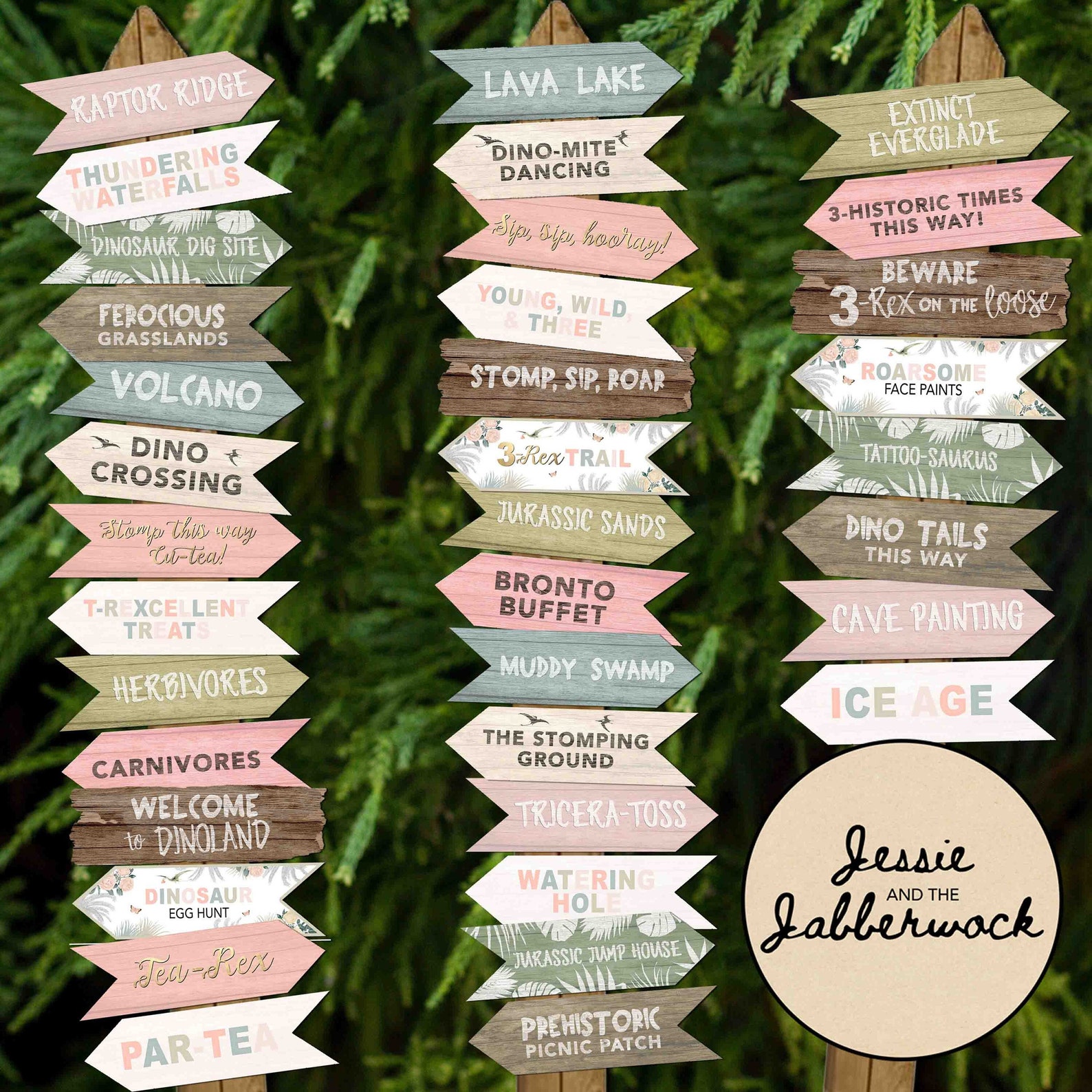 Dinosaur Directional Signs Party Pack Printable | Jurassic Decorations ...
