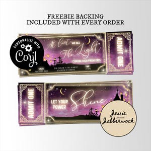 Tangled Ticket | at Last We See the Light Invite | Magical Purple ...