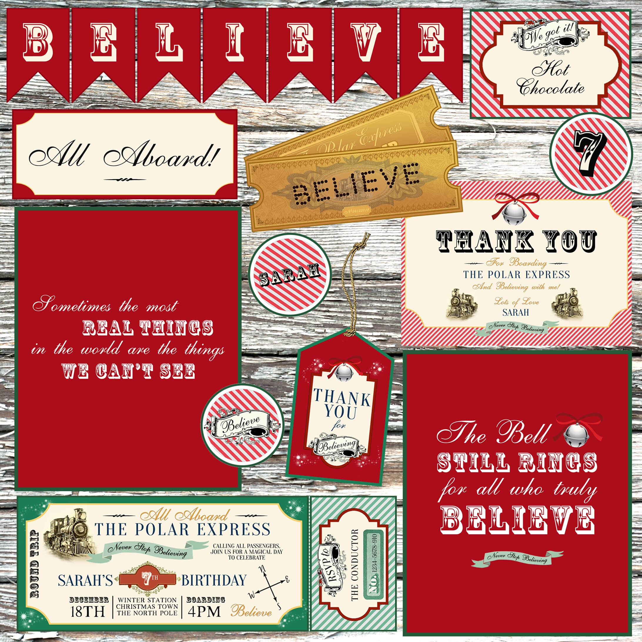 Polar Express Invitation Believe Golden Ticket Christmas - Etsy UK