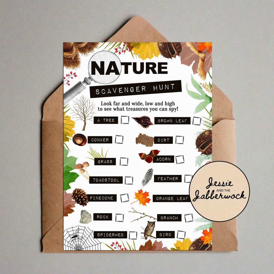 Autumn Nature Trail Scavenger Hunt Printable, Instant Download, Fall ...