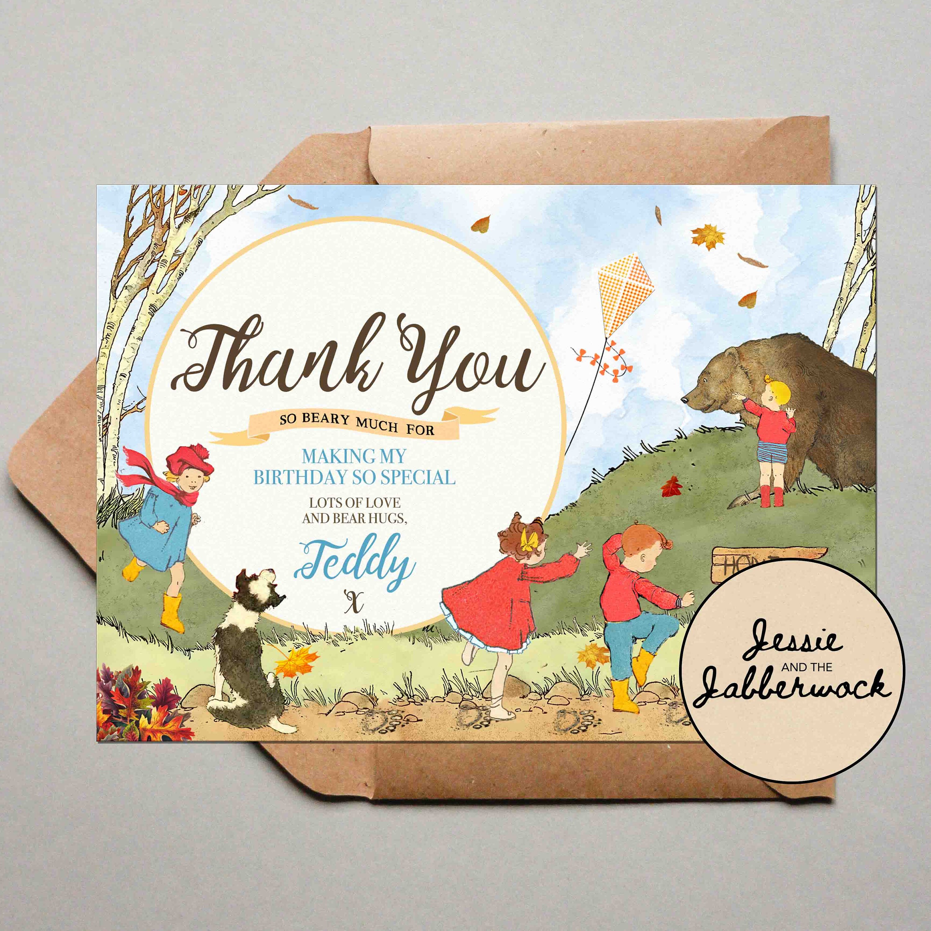 We're Going on a Bear Hunt Invite, Nature Trail Invitation, Autumn Fall ...