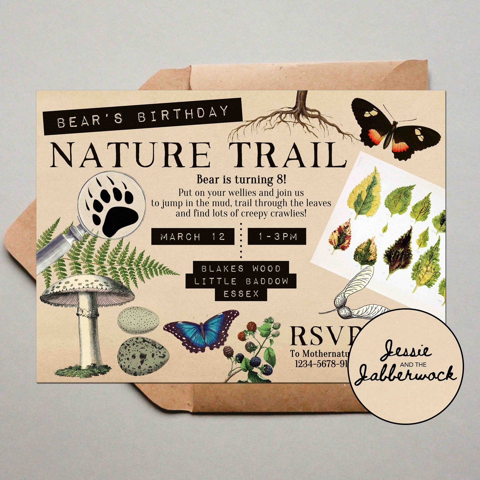 Nature Trail Invitation Woodland Scavenger Hunt Birthday | Etsy